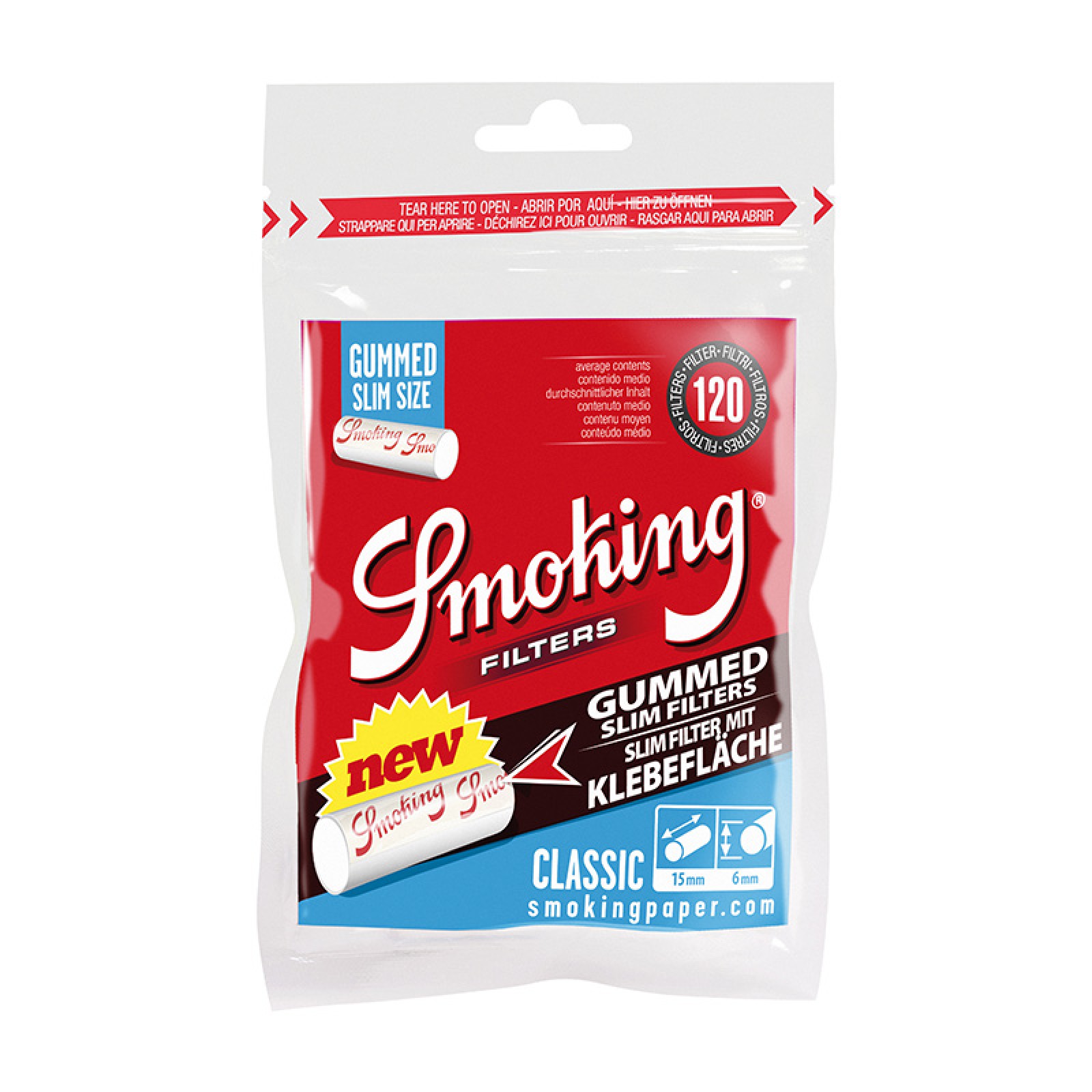 Filtre Smoking Classic Slim Gummed 120 bucati